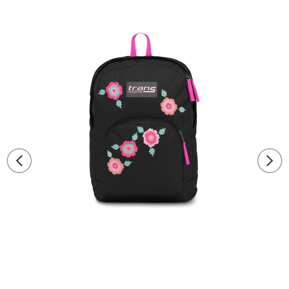 Jansport | Accessories | Trans Jansport Black Flower Backpack | Poshmark